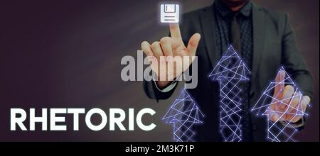 Text showing inspiration Rhetoric. Business approach study of writing ...