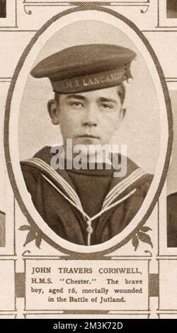 At the Battle of Jutland, Boy (First Class) J.T. Cornwell bravely stays ...