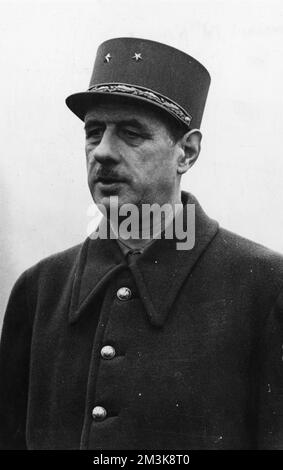 CHARLES de GAULLE (1890-1970) French army officer and statesman on an ...