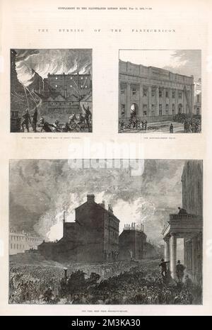 February 1874 The burning of the Pantechnicon building in Montcomb ...