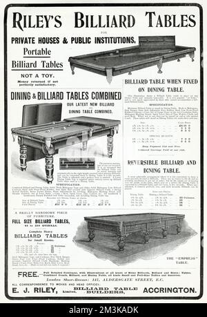 ADVERT. BILLIARD TABLE Stock Photo - Alamy