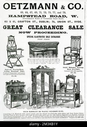 Advert for Oetzmann & Co. Victorian furniture 1890 Stock Photo - Alamy