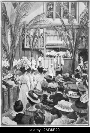 Winston Churchill's wedding to Clementine Hozier. Westminster 1908 ...