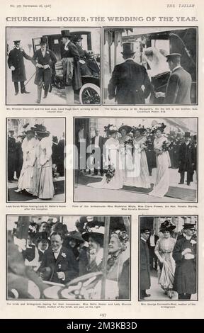 Winston Churchill's wedding to Clementine Hozier. Westminster 1908 ...