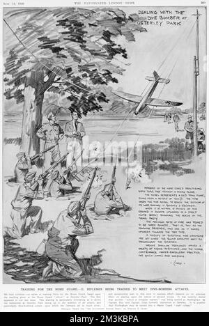 The Home Guard, 1940 Two Home Guards in Dorking with newly-issued Bren ...