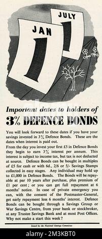 Advert from the National Savings Committee 1944 Stock Photo - Alamy