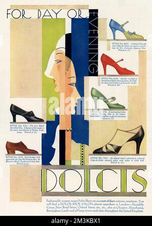 Advert for Dolcis shoes 1930 Stock Photo - Alamy