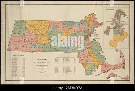 Map of senatorial districts of Massachusetts, as established by the ...