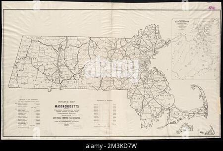 Map of Massachusetts showing population according to census of 1910 ...