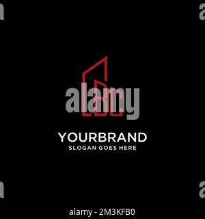 BC initial monogram with building logo design vector graphic Stock ...