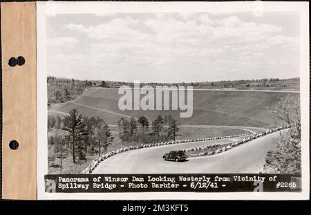 Panorama looking westerly from Quabbin Hill toward Quabbin Nursery ...