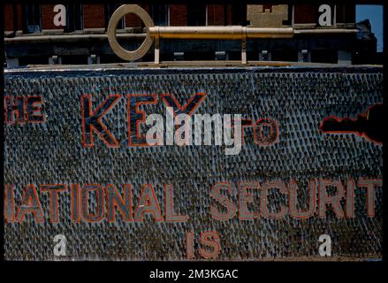 Parade float reading 'The key to national security is,' Boston , Floats ...