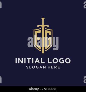 EG initial monogram logos with sword and shield shape design ideas Stock Vector Image & Art - Alamy