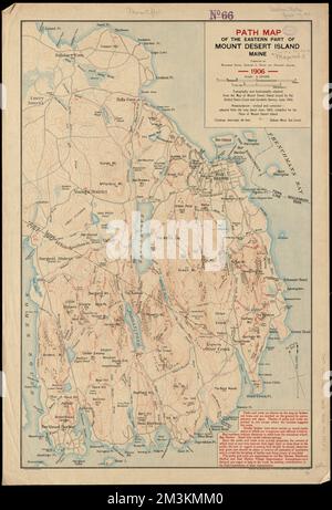 Path map of the Eastern part of Mount Desert Island Maine Stock Photo ...