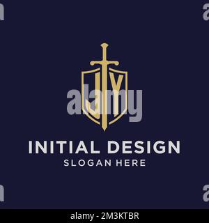 JY initial monogram logos with sword and shield shape design ideas Stock Vector Image & Art - Alamy