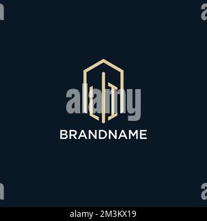 LI initial monogram logo with hexagonal shape and swoosh design ideas ...