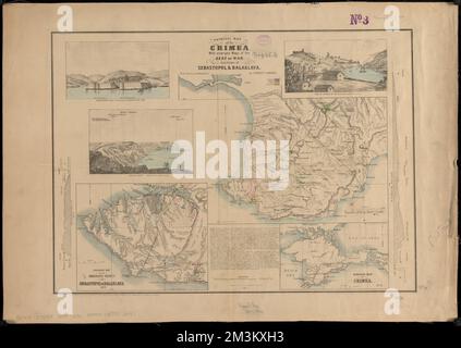 THE CRIMEAN WAR: MAP OF SEBASTOPOL AND BALAKLAVA SHOWING THE POSITION ...