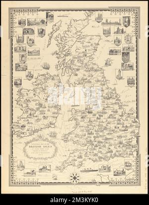 A pictorial map of the British Isles , Great Britain, Maps Norman B ...