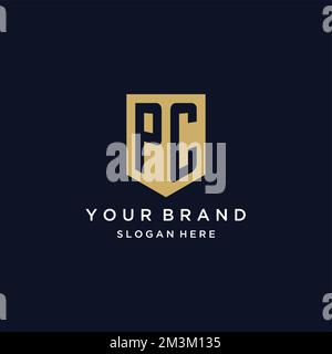 PC monogram initials logo design with pillar icon. Attorney law logo design inspiration Stock ...