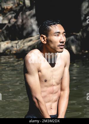 A man who is cold from swimming Stock Photo - Alamy