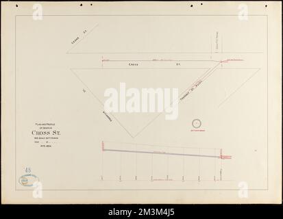 Plan and profile of Cross Street , Streets. Lawrence Stock Photo - Alamy