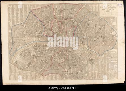 Plan de Paris divisé en 20 arrondissements et 80 quartiers , Paris ...