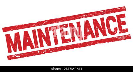 MAINTENANCE text written on red round stamp sign Stock Photo - Alamy