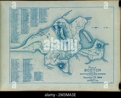 Plan of Boston showing existing ways and owners on December 25, 1641 ...