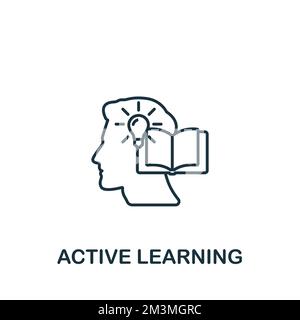 Active Learning icon. Monochrome simple Life Skills icon for templates ...