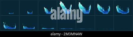Water splash vfx animation sprite sheet. Stages of aqua splashing ...