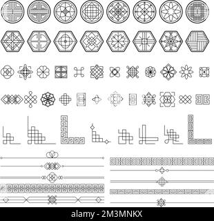 Chinese frame corners. Chinese decorative borders with ornamental ...