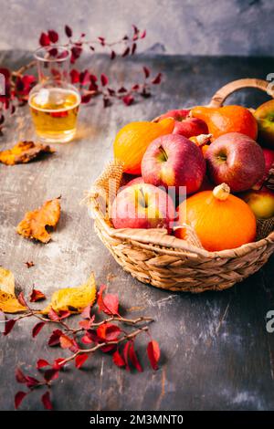 Autumn harvest. Composition of decorative pumpkins on a green ...