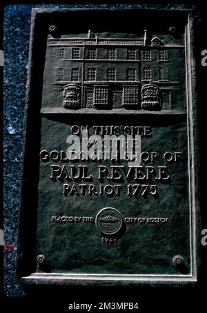 Plaque marking Paul Revere's goldsmith shop, Boston , Plaques, Revere ...