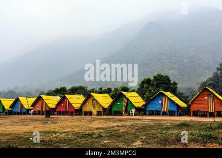 Kolluru Bamboo huts resort, Papi hills, Godavari river, Kolluru, Andhra ...