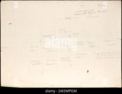 A plat showing the position of the different townships. Manuscript map ...