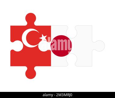 Connected puzzle of flags of Japan and Turkey, vector Stock Vector ...