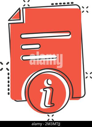 Instruction document icon in comic style. Manual cartoon vector ...