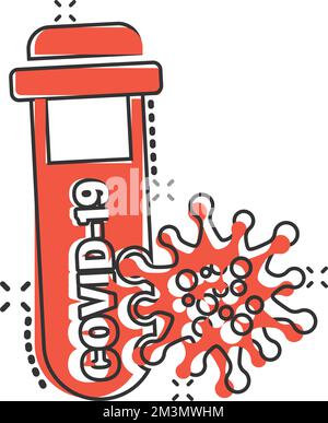 Coronavirus test icon in comic style. covid-19 cartoon vector ...