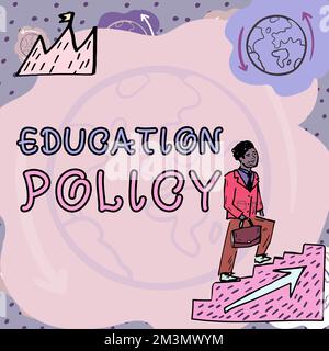 Hand writing sign Education Policy. Business overview field of study ...