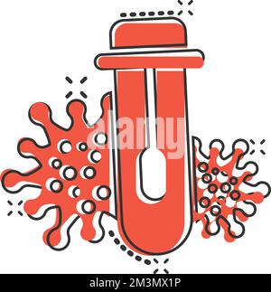 Coronavirus test icon in comic style. covid-19 cartoon vector ...