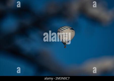 Sonnenberg, Germany. 16th Dec, 2022. Ice crystals form on a branch ...