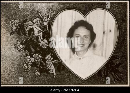 Portrait of Verna Warren in shape of heart ,. Leon Abdalian Collection ...