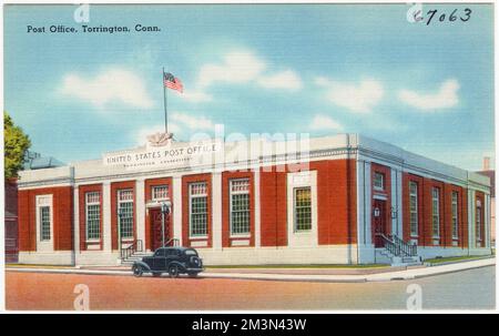 Post Office, Torrington, Conn. , Post offices, Tichnor Brothers ...