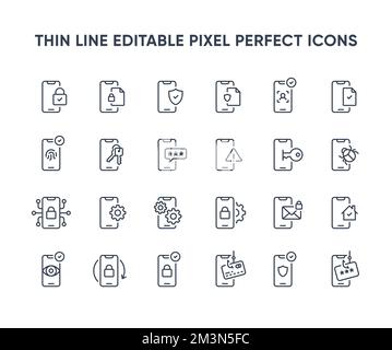 Technology networking vector line icons set. Networking, Technology ...