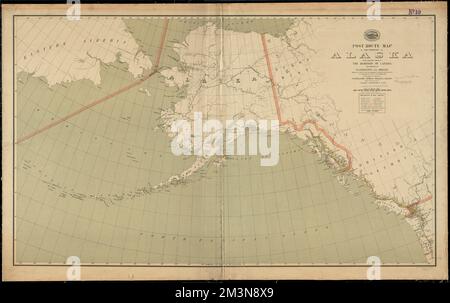 Post route map of the territory of Alaska showing post offices and the ...