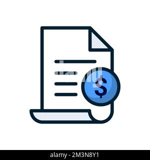 Invoice line icon. Bill and Tax payment symbol. Financial paper ...