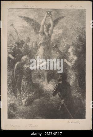Prélude de Lohengrin (1re planche) , Angels, Knights, Trumpets ...