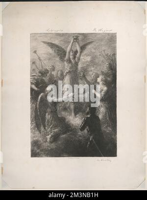 Prélude de Lohengrin (1re planche) , Angels, Knights, Trumpets ...