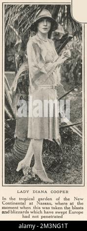 Lady Diana Cooper, British socialite and actress, here at the Victory ...