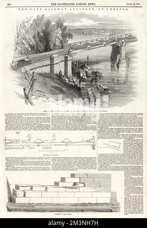 Railway accident on the Dee bridge at Chester Stock Photo - Alamy